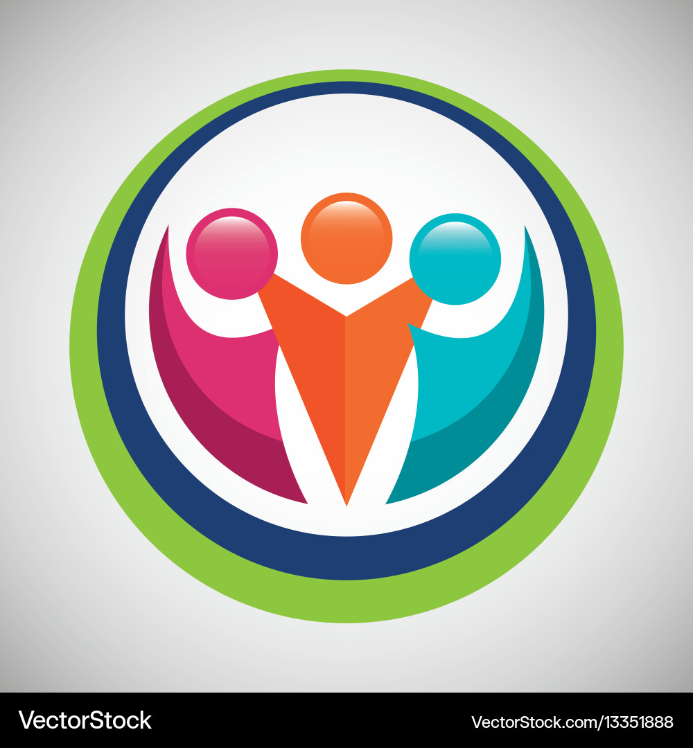 People silhouette colors icon Royalty Free Vector Image