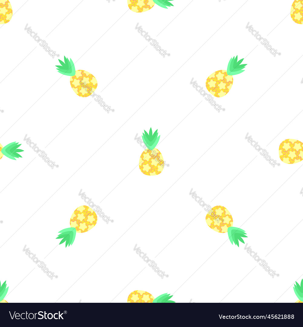 Pineapple fruit pattern seamless Royalty Free Vector Image