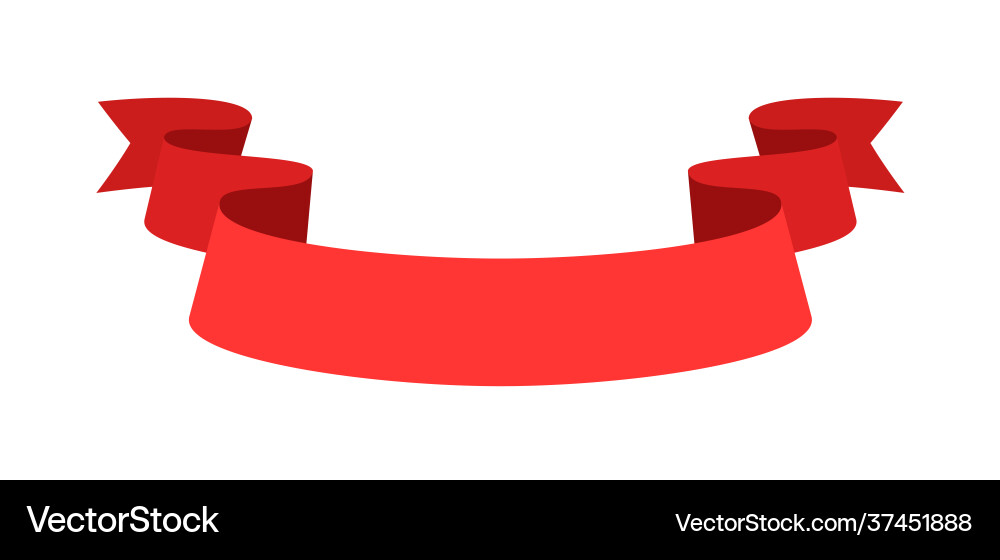 Red silk decorative tape isolated on white Vector Image