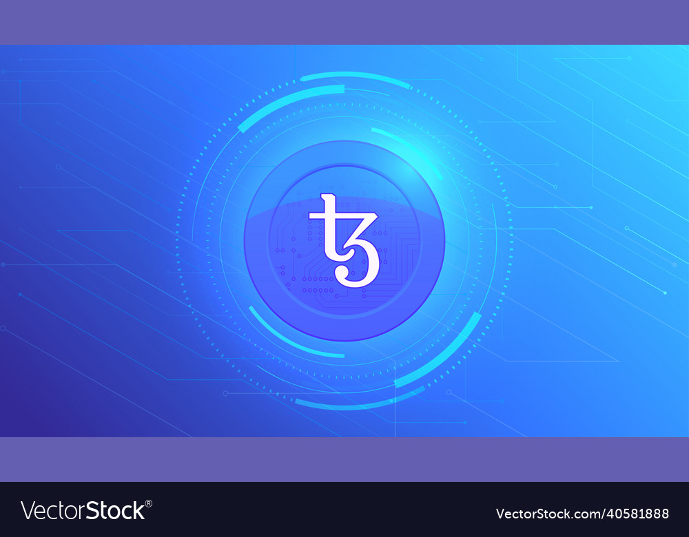Tezos xtz coin banner cryptocurrency Royalty Free Vector Tezos xtz coin banner cryptocurrency Royalty Free Vector