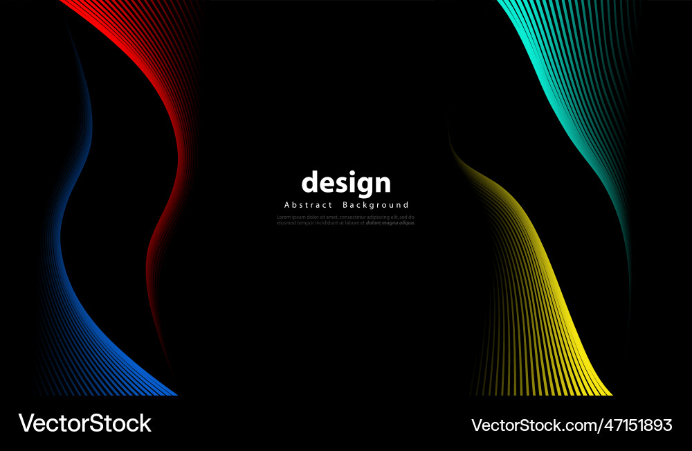 Abstract colorful wavy stripes background curved Vector Image
