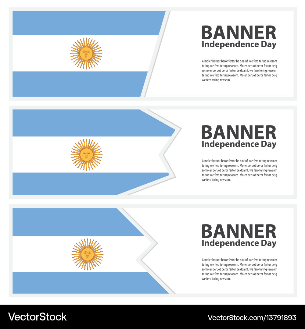 Argentina flag banners collection independence day