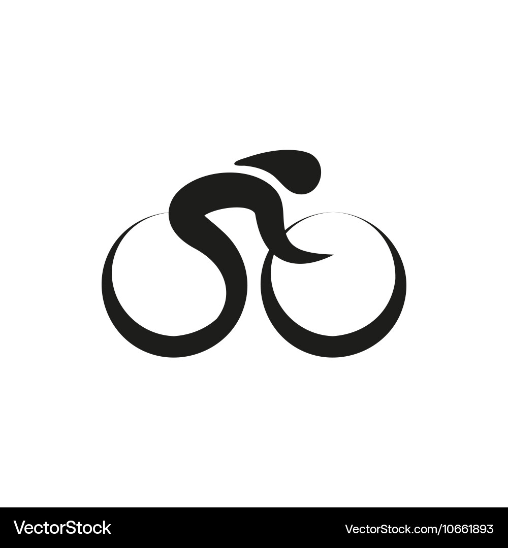 Cycling biking monochrome on white background Vector Image
