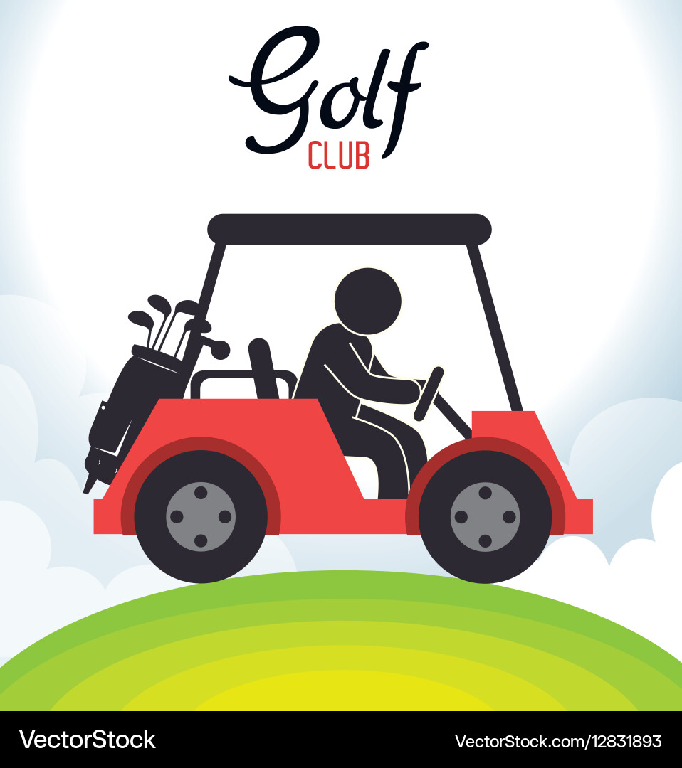 Golf club cart icon Royalty Free Vector Image - VectorStock