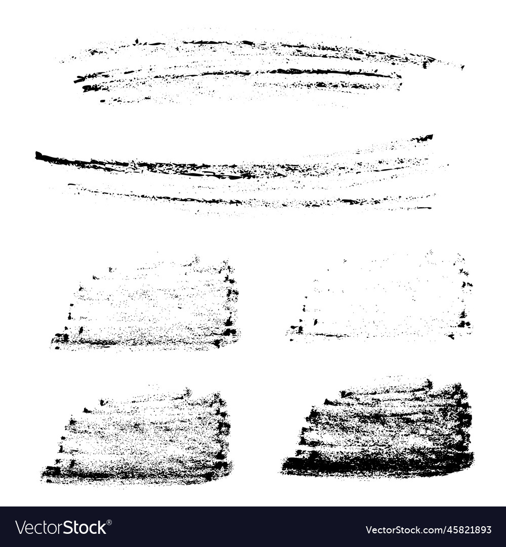 Grunge shape texture charcoal strokes set crayon Vector Image