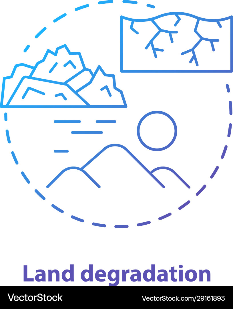 Land degradation concept icon soil impoverishment Vector Image