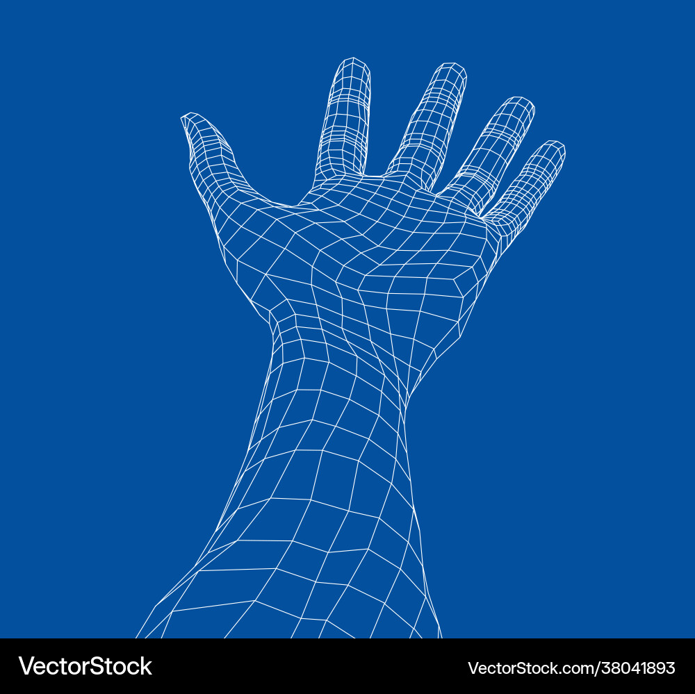 Open palm hand gesture male hand Royalty Free Vector Image