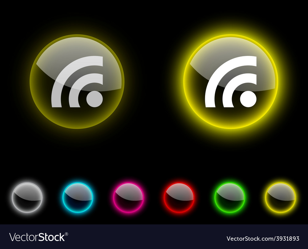 Rss button Royalty Free Vector Image - VectorStock