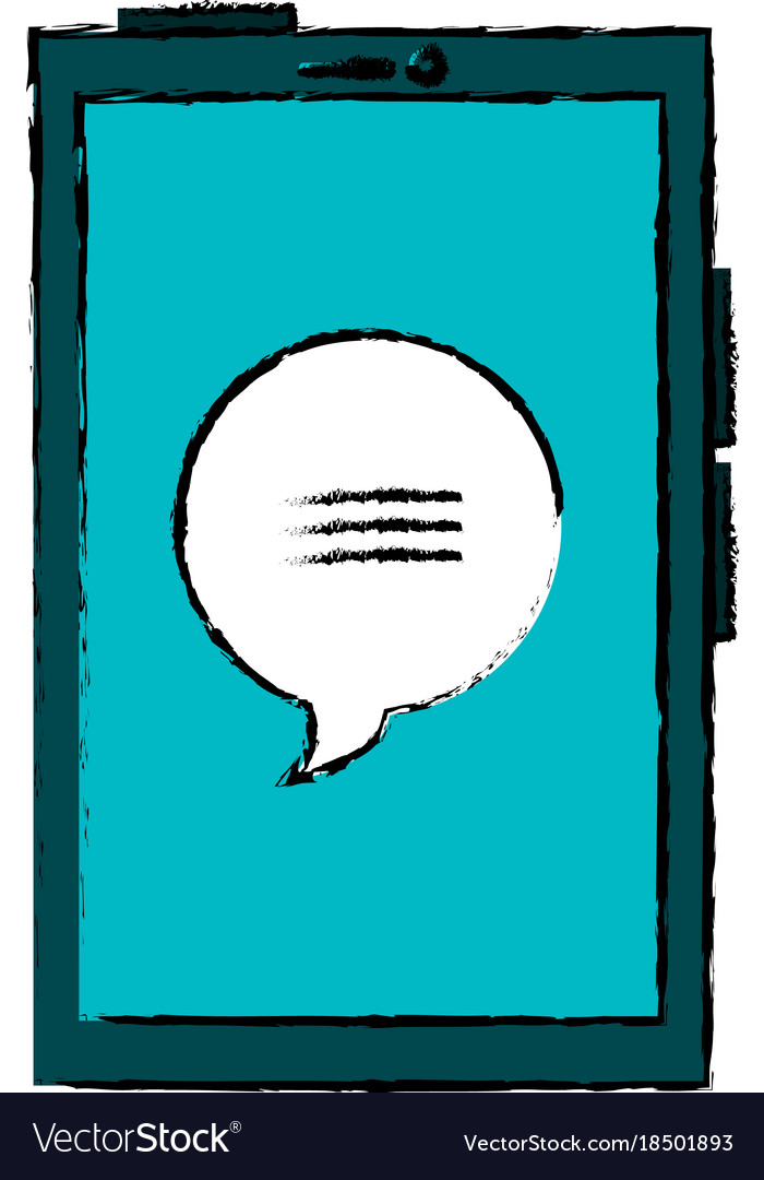 Smartphone device with speech bubbles Royalty Free Vector