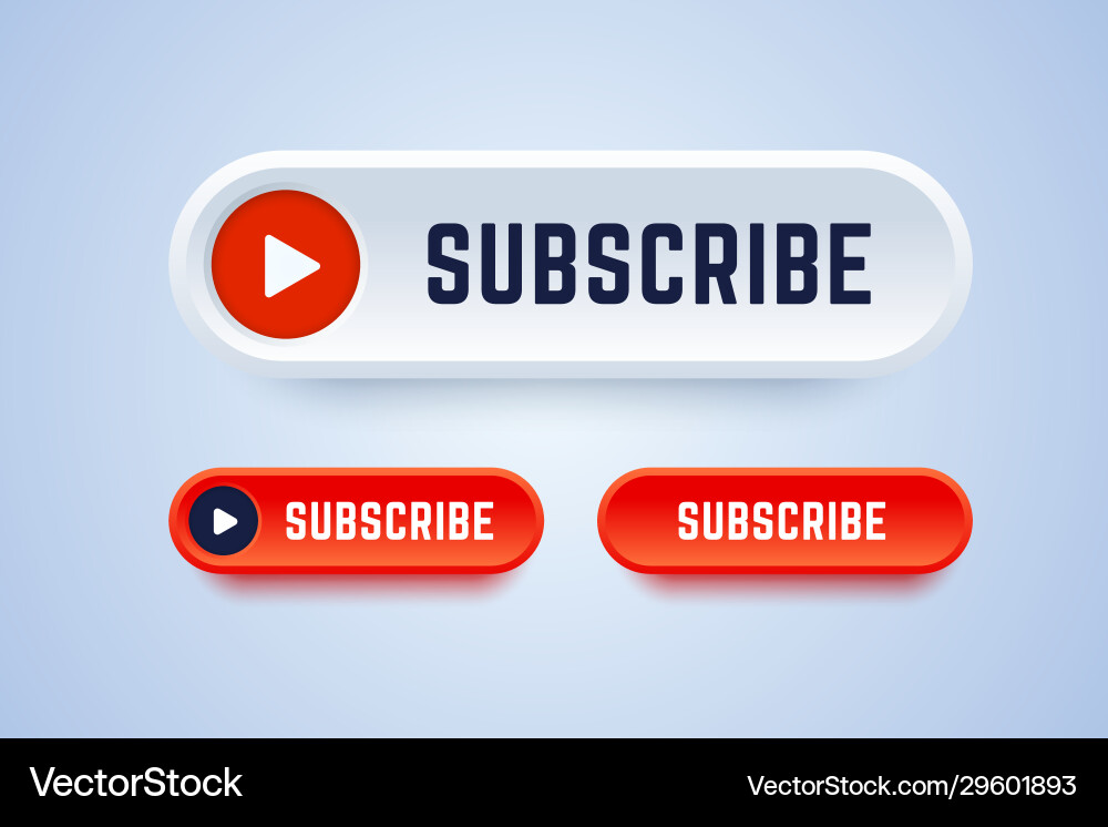Subscribe button for video service blog or others Vector Image