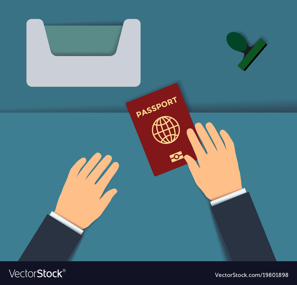 Biometric Passport Control Royalty Free Vector Image