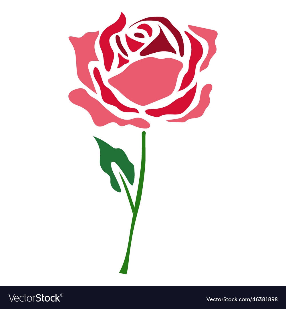 Blooming rose flower icon Royalty Free Vector Image