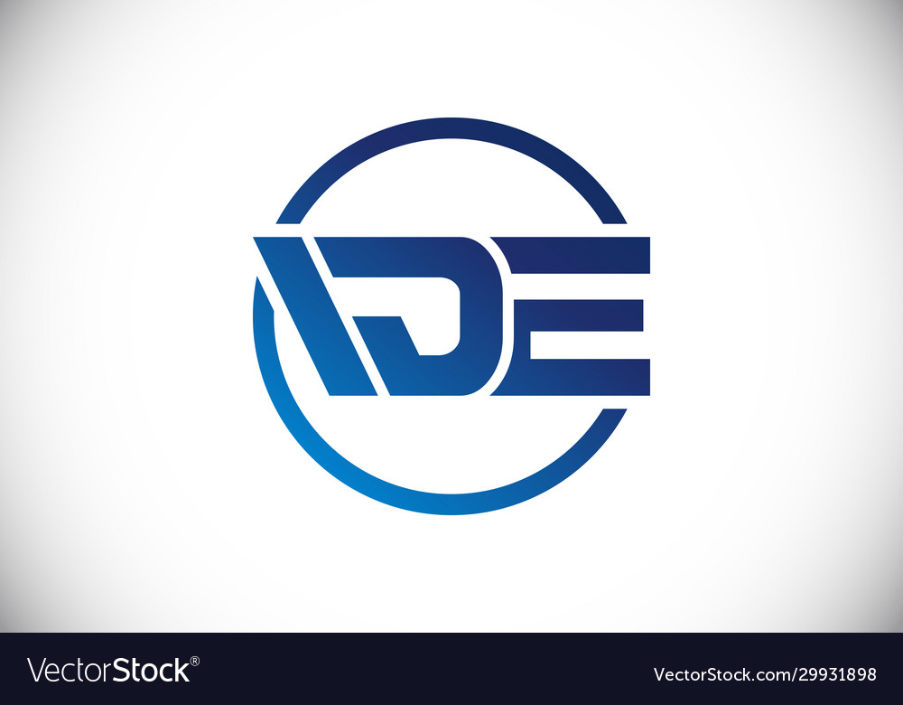 D e initial letter logo design creative modern Vector Image