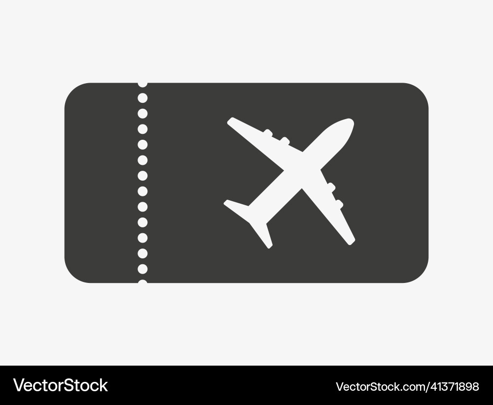 Flight ticket sign travel icon Royalty Free Vector Image