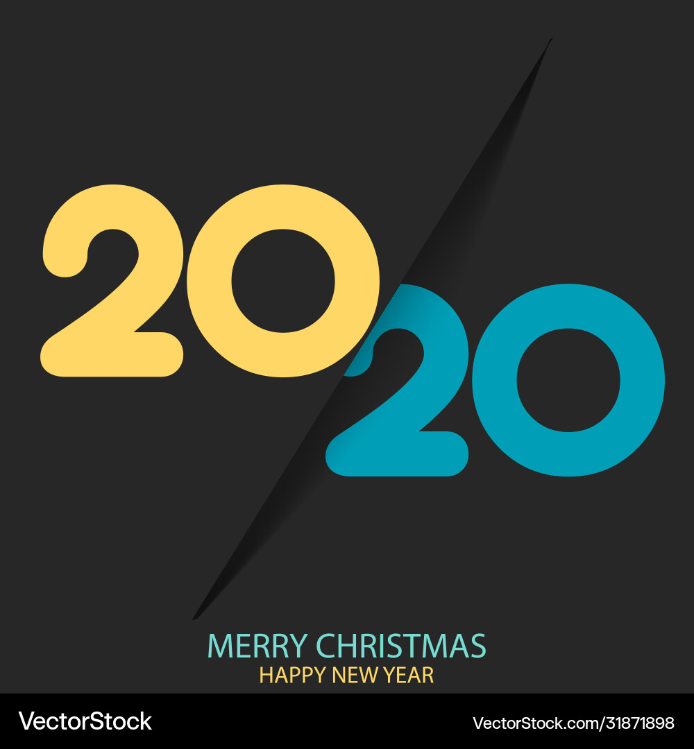 Happy 2020 year greeting card with creative text Vector Image