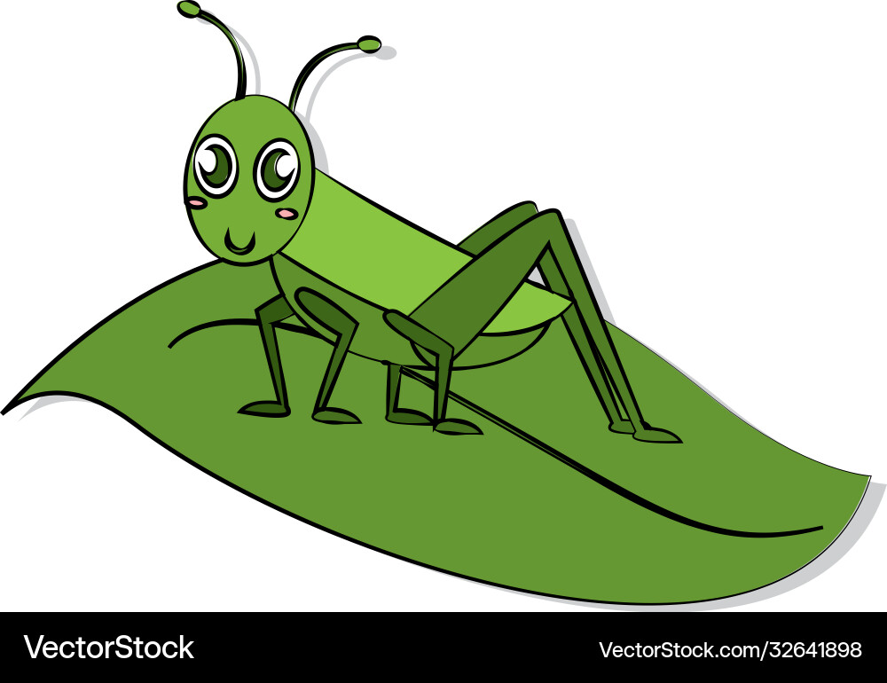 Isolated happy cricket cartoon Royalty Free Vector Image