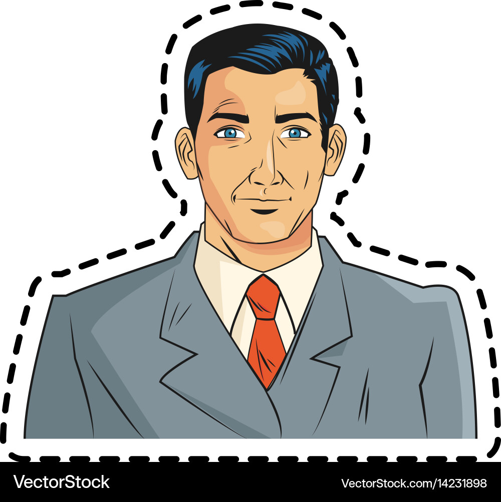 Isolated man cartoon with suit design Royalty Free Vector