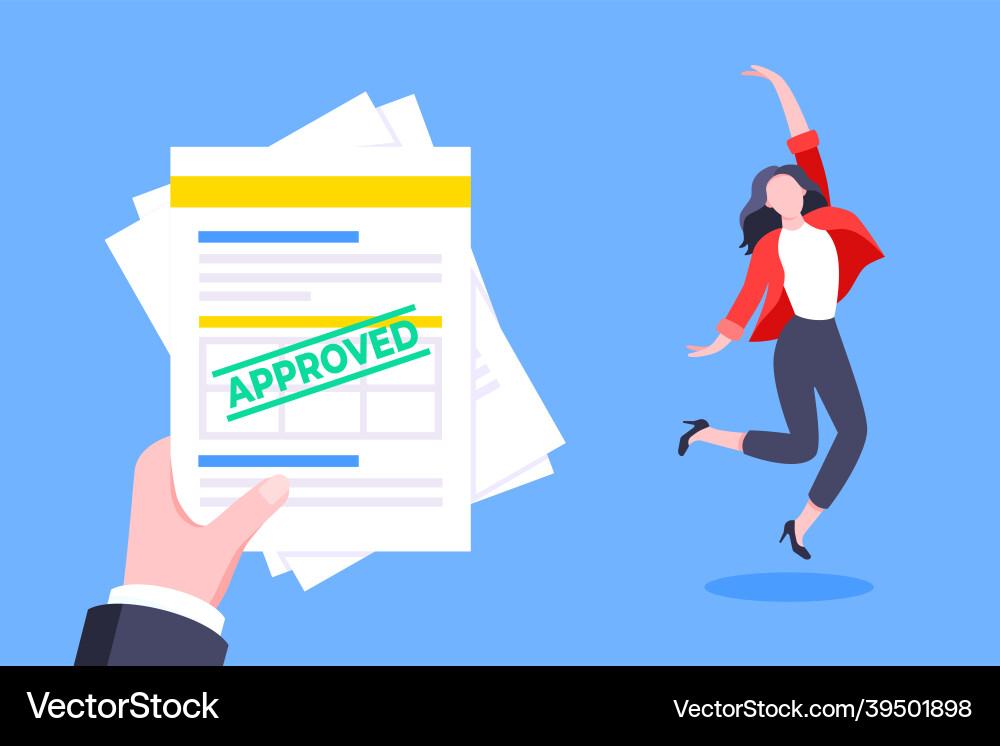 Job or university acceptance approve letter Vector Image