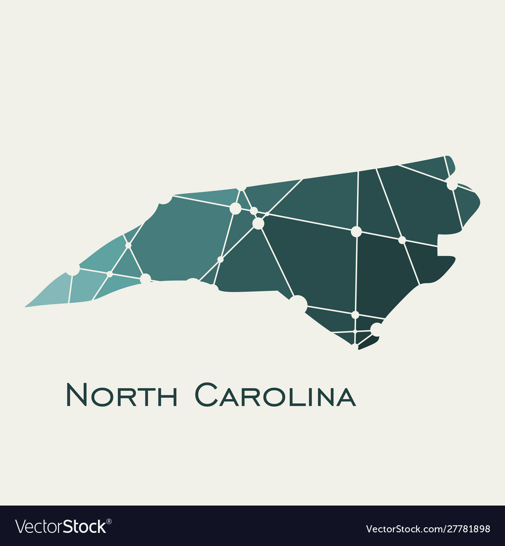 North carolina state map Royalty Free Vector Image