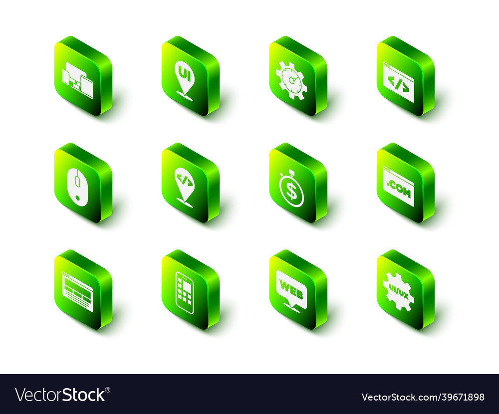 Set ui or ux design website statistic front end Vector Image