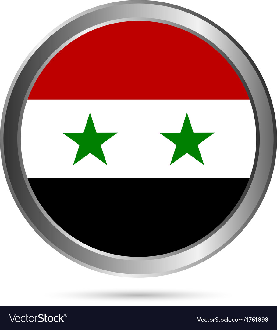 Syria flag button Royalty Free Vector Image - VectorStock