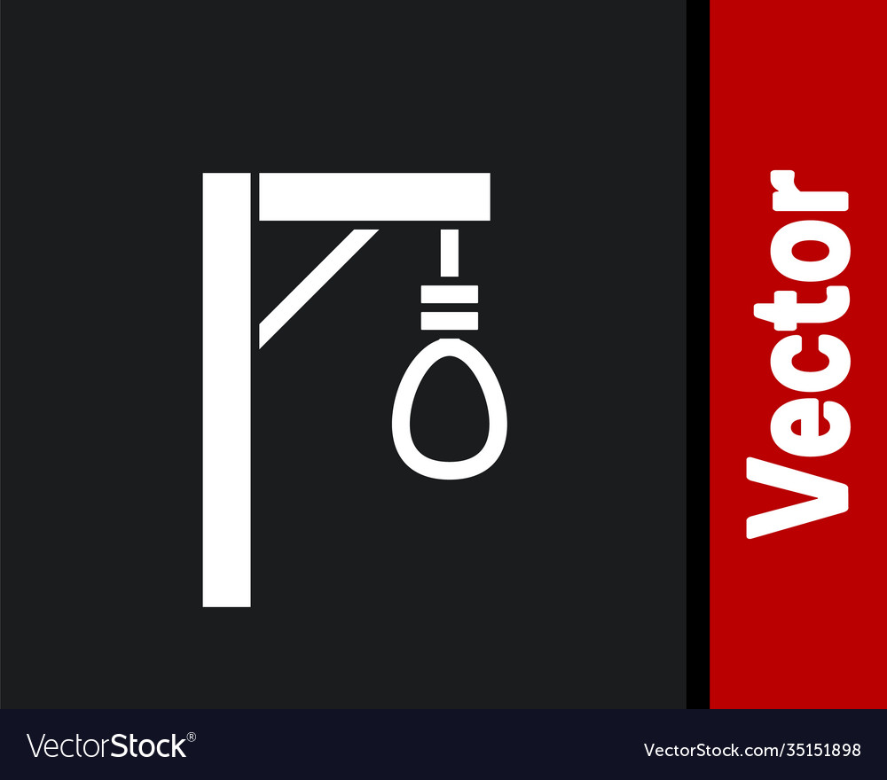 White gallows rope loop hanging icon isolated Vector Image