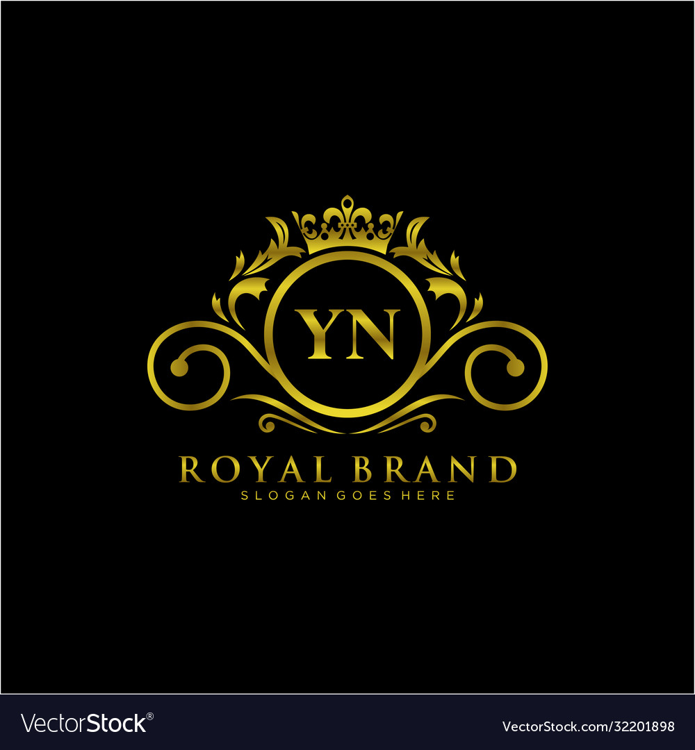 Yn letter initial luxurious brand logo template Vector Image