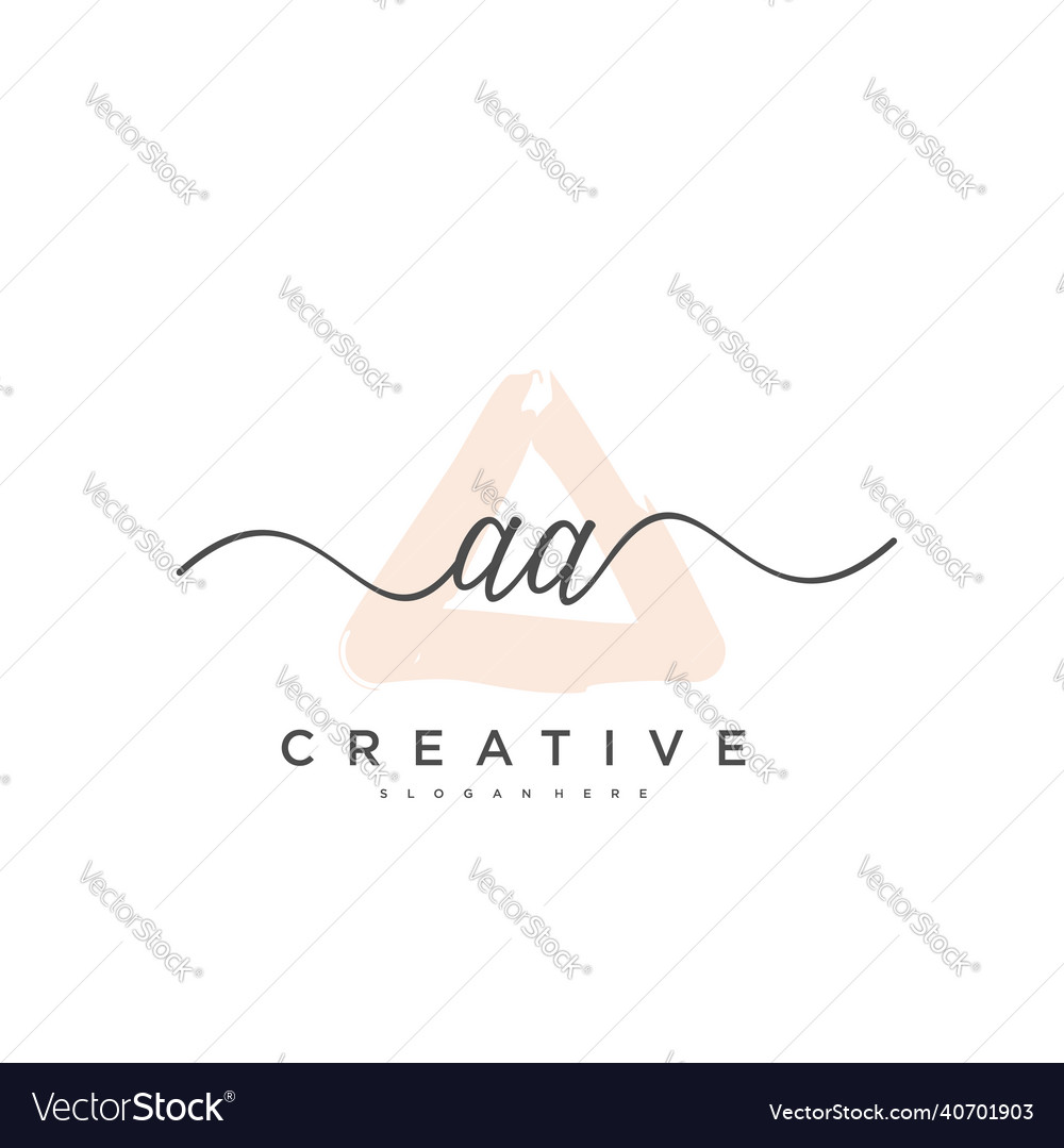 Aa initial handwriting minimalist geometric logo Vector Image Aa initial handwriting minimalist geometric logo Vector Image