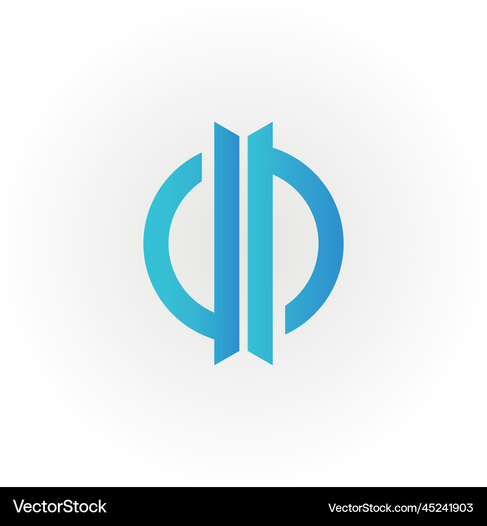 Abstract initial letter io or oi logo in blue Vector Image