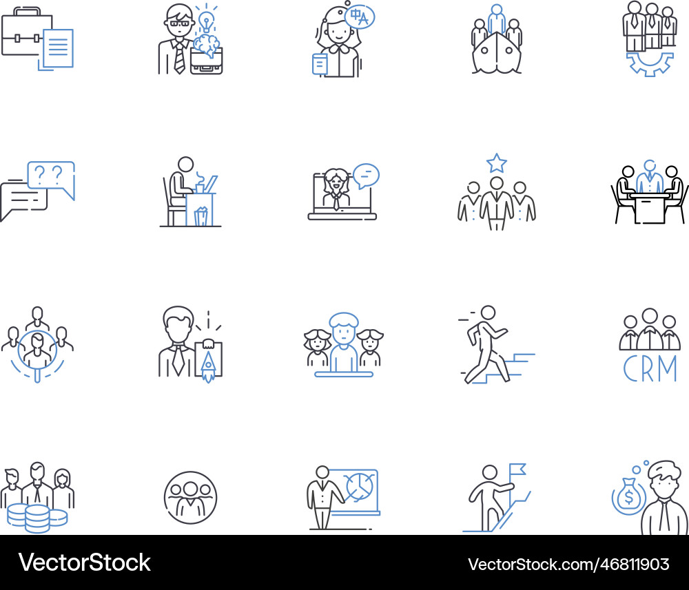 Avocation line icons collection hobby passion Vector Image