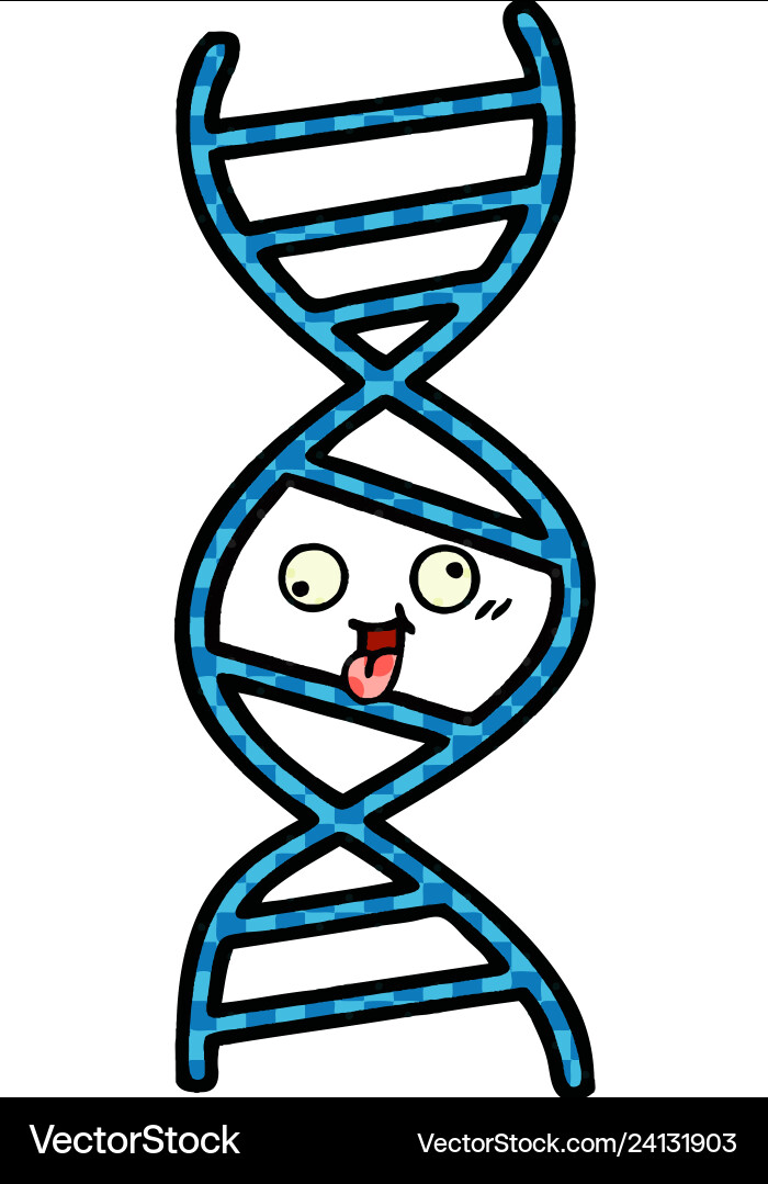 Comic book style cartoon dna strand Royalty Free Vector