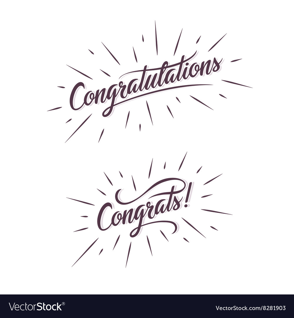 Congratulations hand lettering calligraphic Vector Image Congratulations hand lettering calligraphic Vector Image