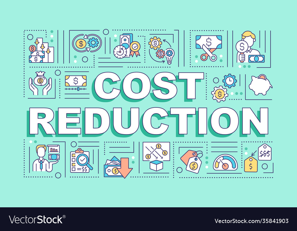 Cost reduction word concepts banner Royalty Free Vector Cost reduction word concepts banner Royalty Free Vector