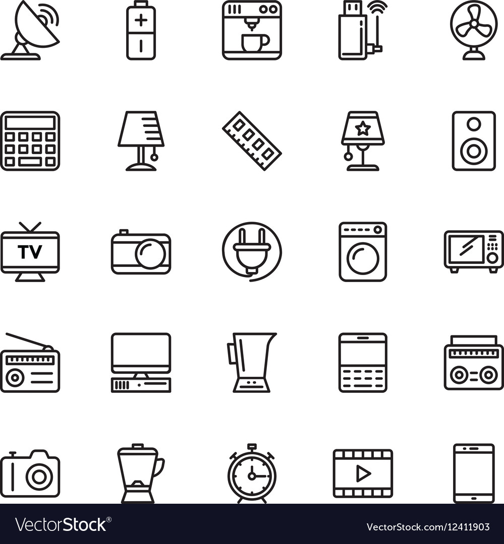 Electronics Colored Icons 2 Royalty Free Vector Image