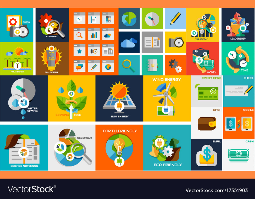 Flat design elements web design elements Vector Image