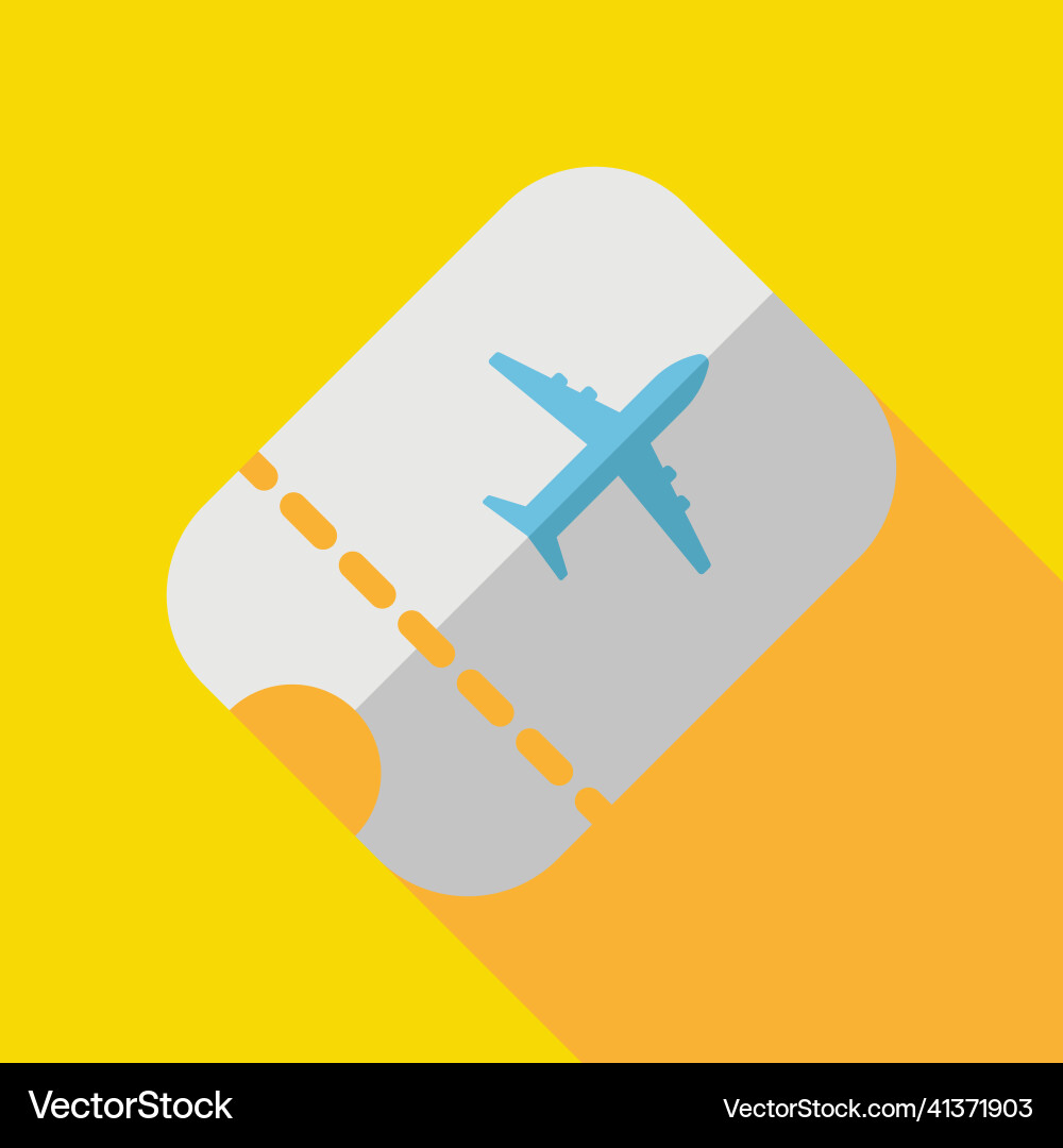 Flat style flight ticket sign travel ticket icon Vector Image
