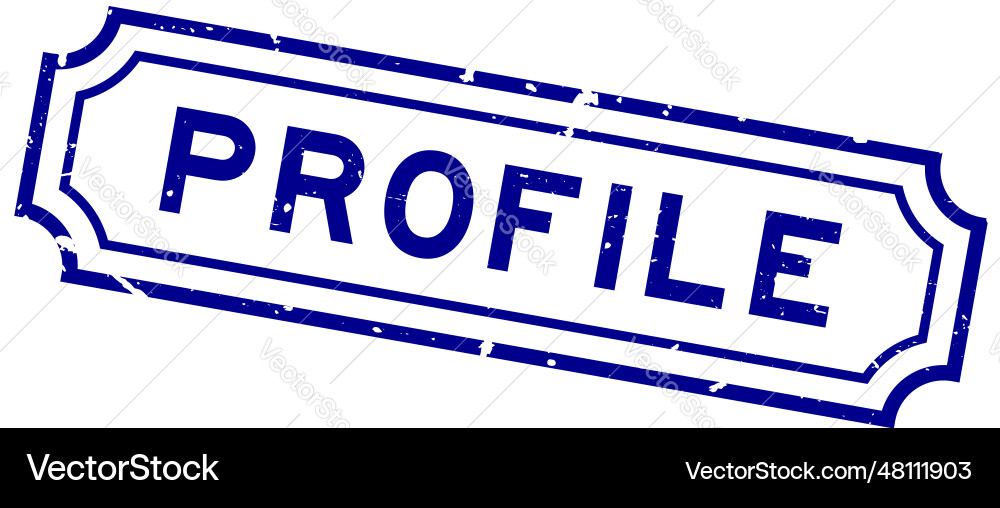 Grunge blue profile word rubber seal stamp Vector Image