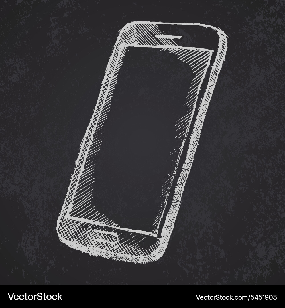 Handdrawn sketch of mobile phone with shadow Vector Image
