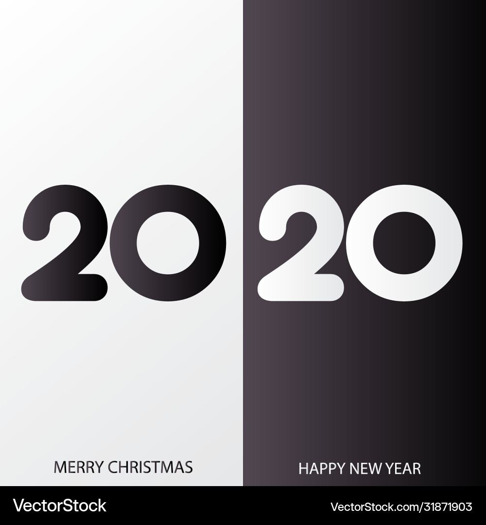 Happy 2020 year greeting card with creative text Vector Image