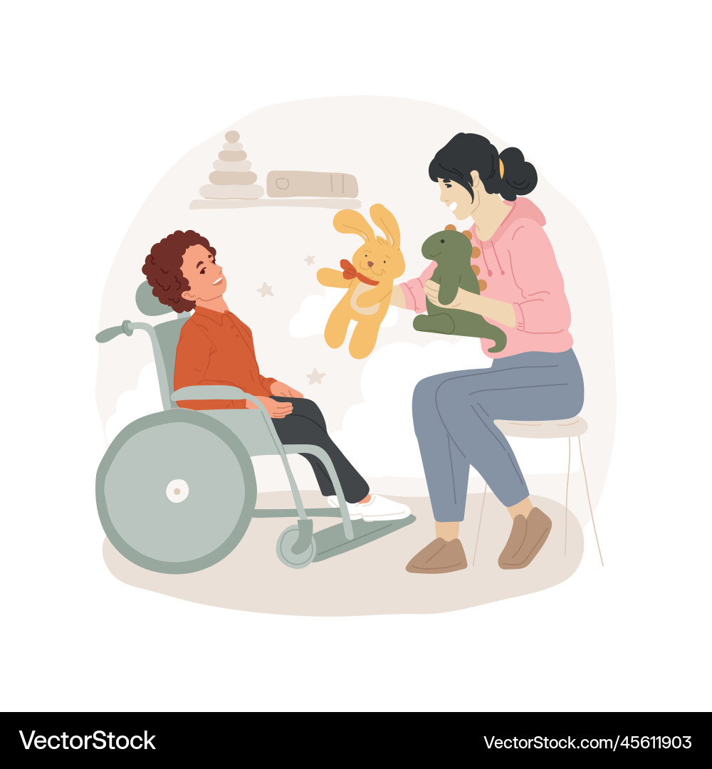 Help kids with disabilities isolated cartoon Vector Image