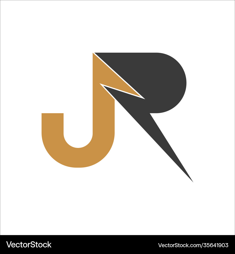 Initial letter jr logo or rj logo design Vector Image