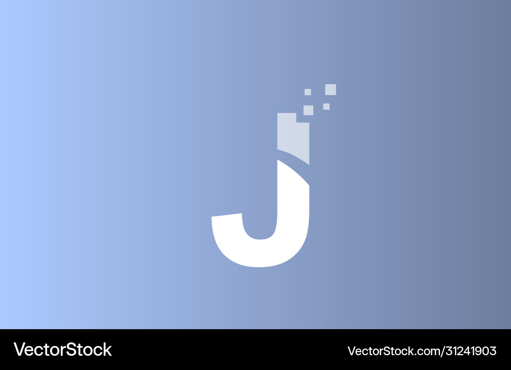 J white blue alphabet letter logo icon Royalty Free Vector