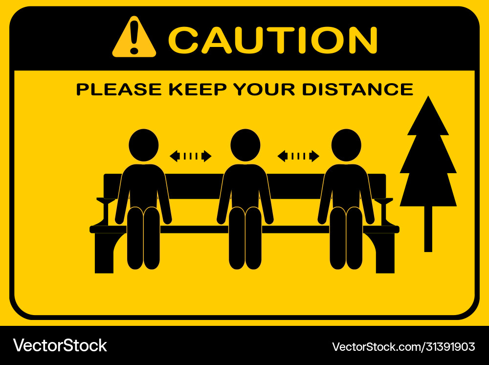 Keep distance advice for social distancingclip Vector Image