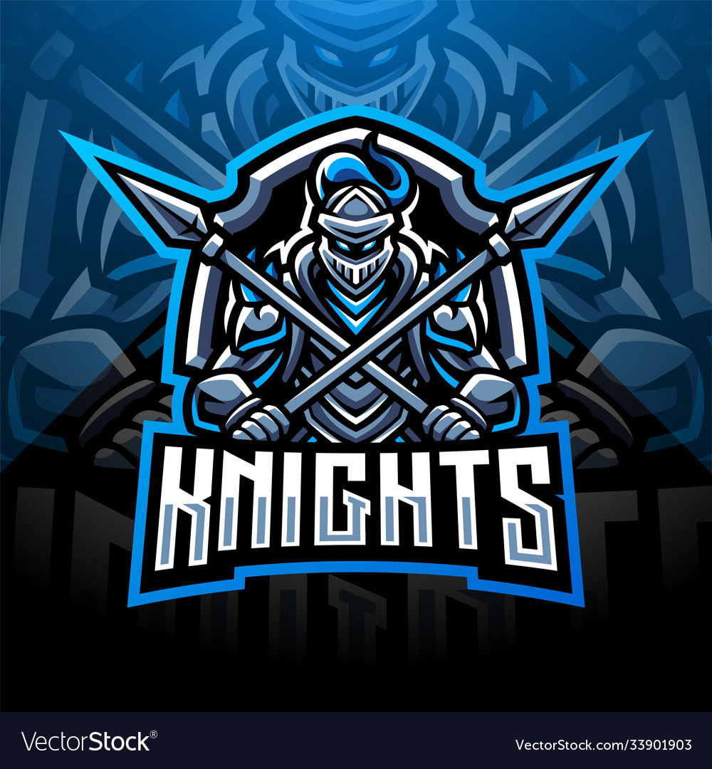 Knight esport mascot logo design Royalty Free Vector Image