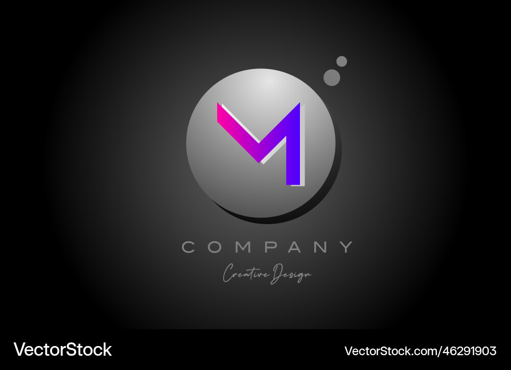 M sphere alphabet letter logo icon design Vector Image