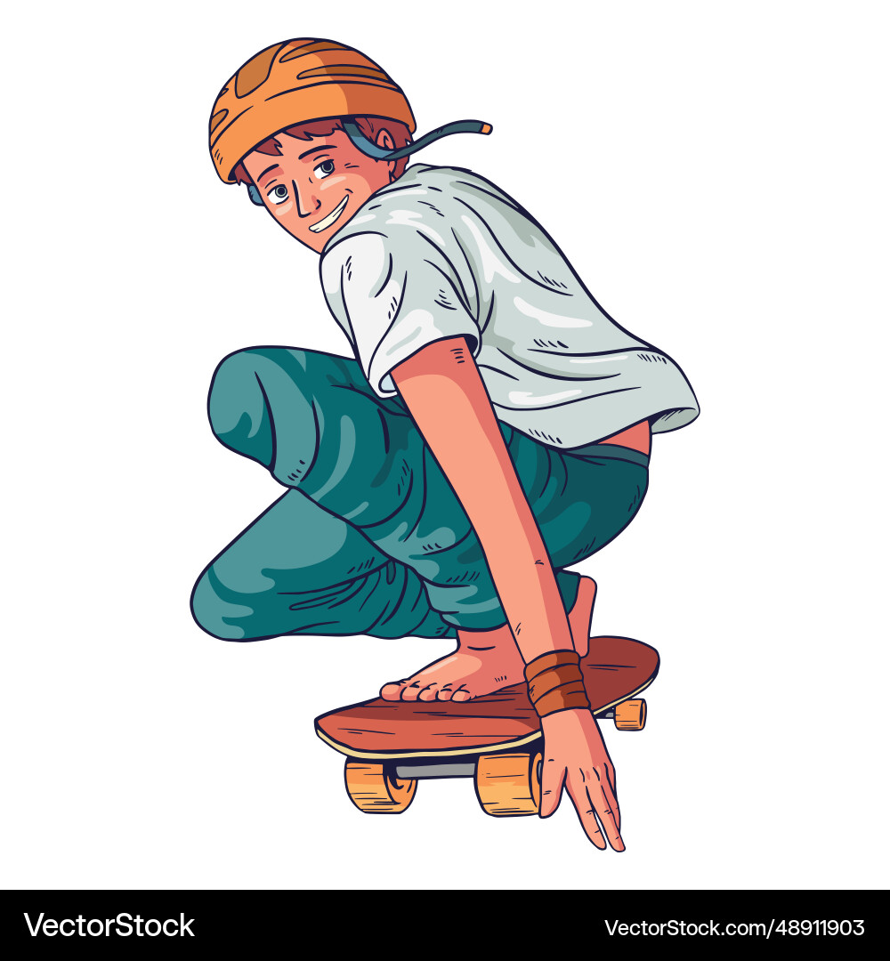 Male skater character Royalty Free Vector Image