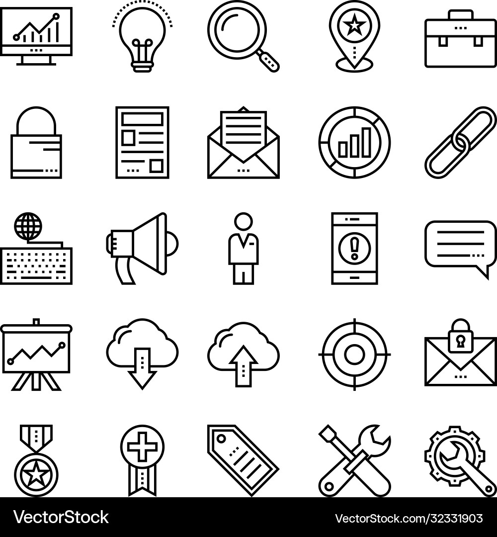 Modern business icons 1 Royalty Free Vector Image
