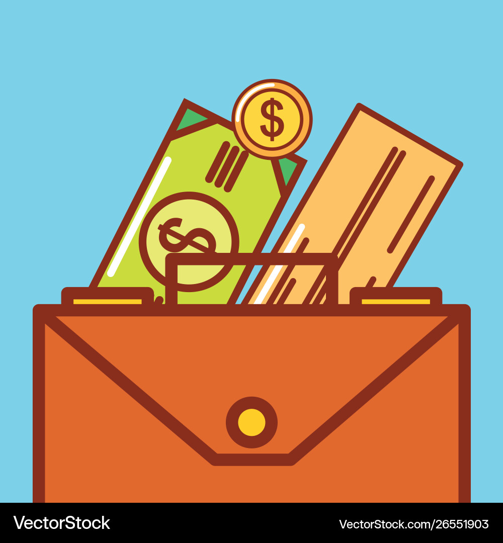 Money icon over blue background design Royalty Free Vector