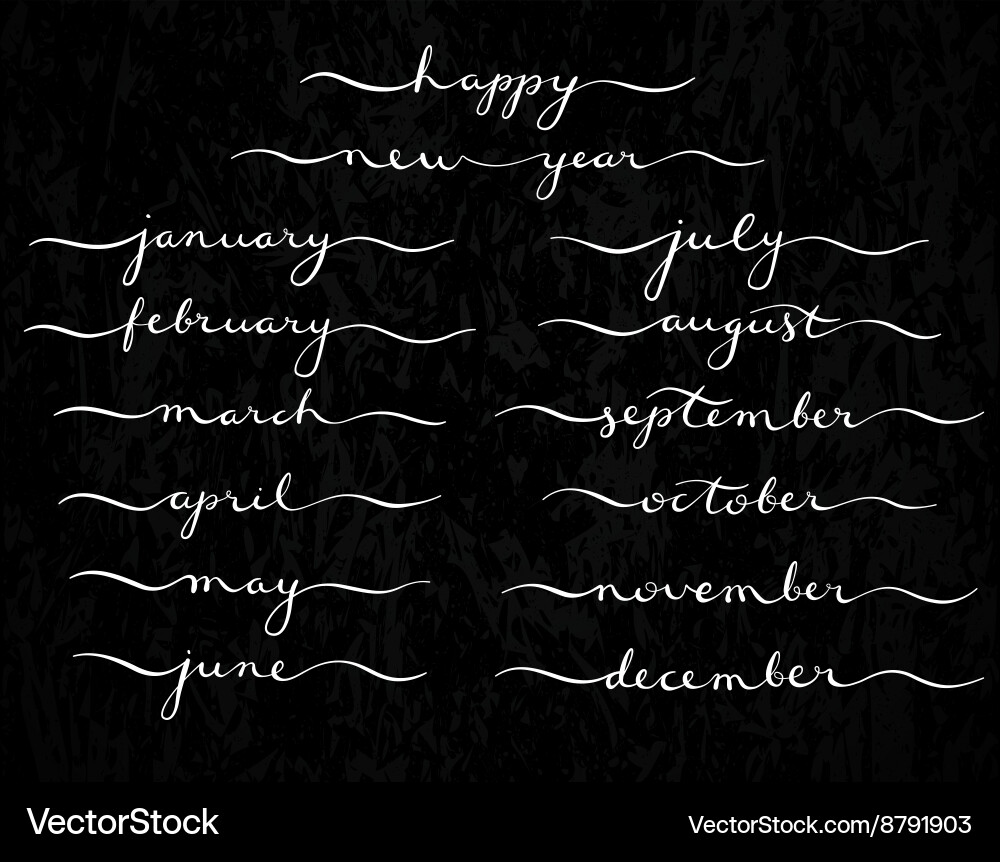 Months of the year set Royalty Free Vector Image