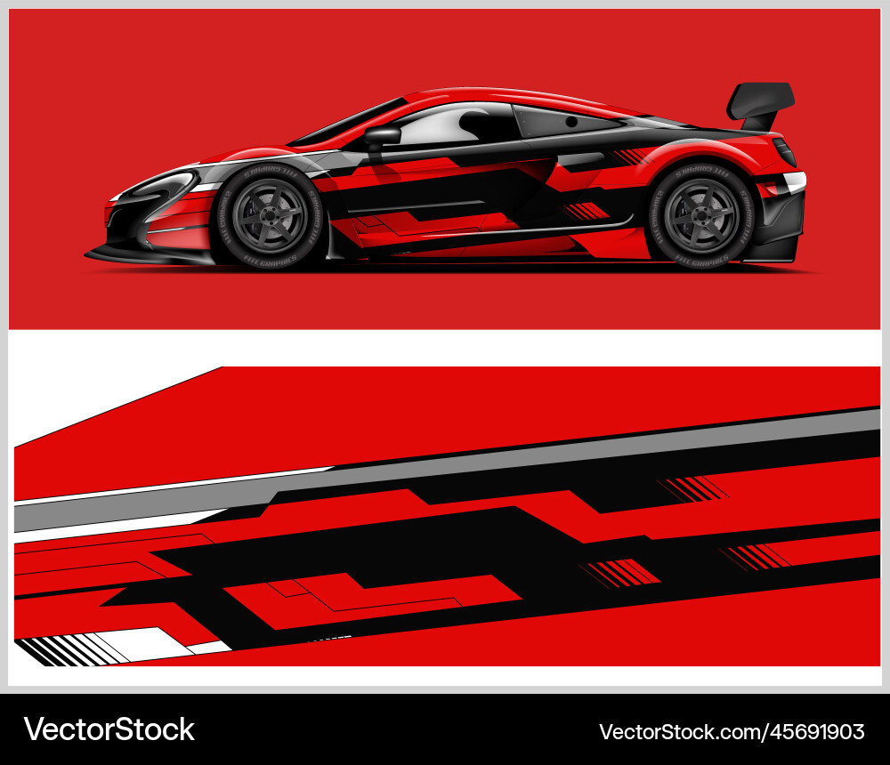 Race car wrap decal designs abstract racing Vector Image